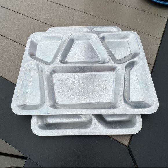 kiffe | Kitchen | Vtg Lot Of 2 Military Stainless Steel Cafeteria ...